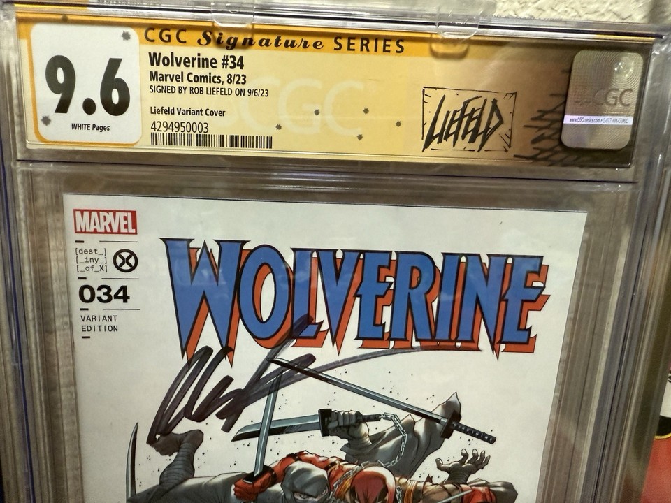 Wolverine #34 Liefeild Variant Cover CGC 9.6 Signed by Rob Liefeld ...