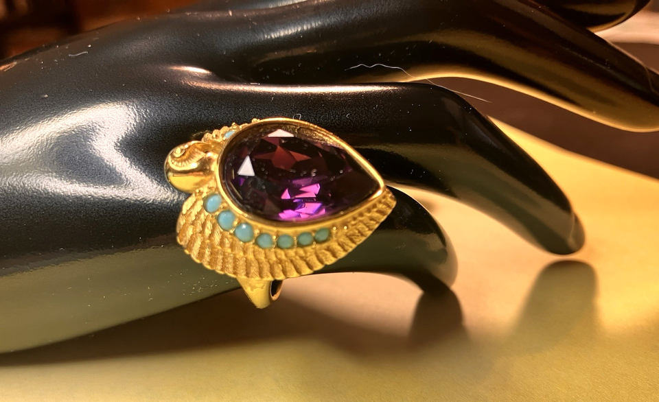 Elizabeth Taylor Avon Richard Burton Gift Egyptian Ring 1993 Book Piece ...