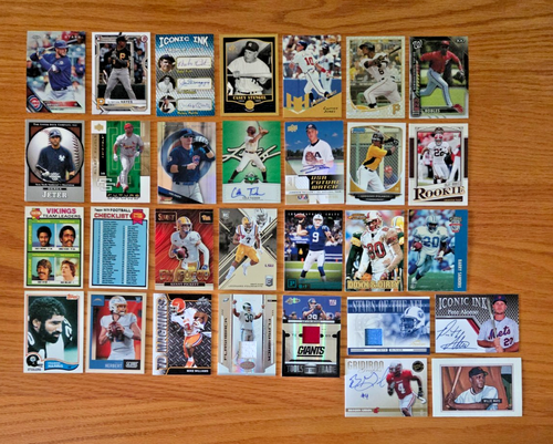 Huge 30 Football & Baseball Card Lot! RC-SP-Relic-Auto! Jeter-Pujols ...