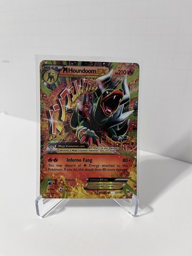 Mega M Houndoom EX 22/162 Breakthrough Ultra Rare Holo Pokemon Card NM ...