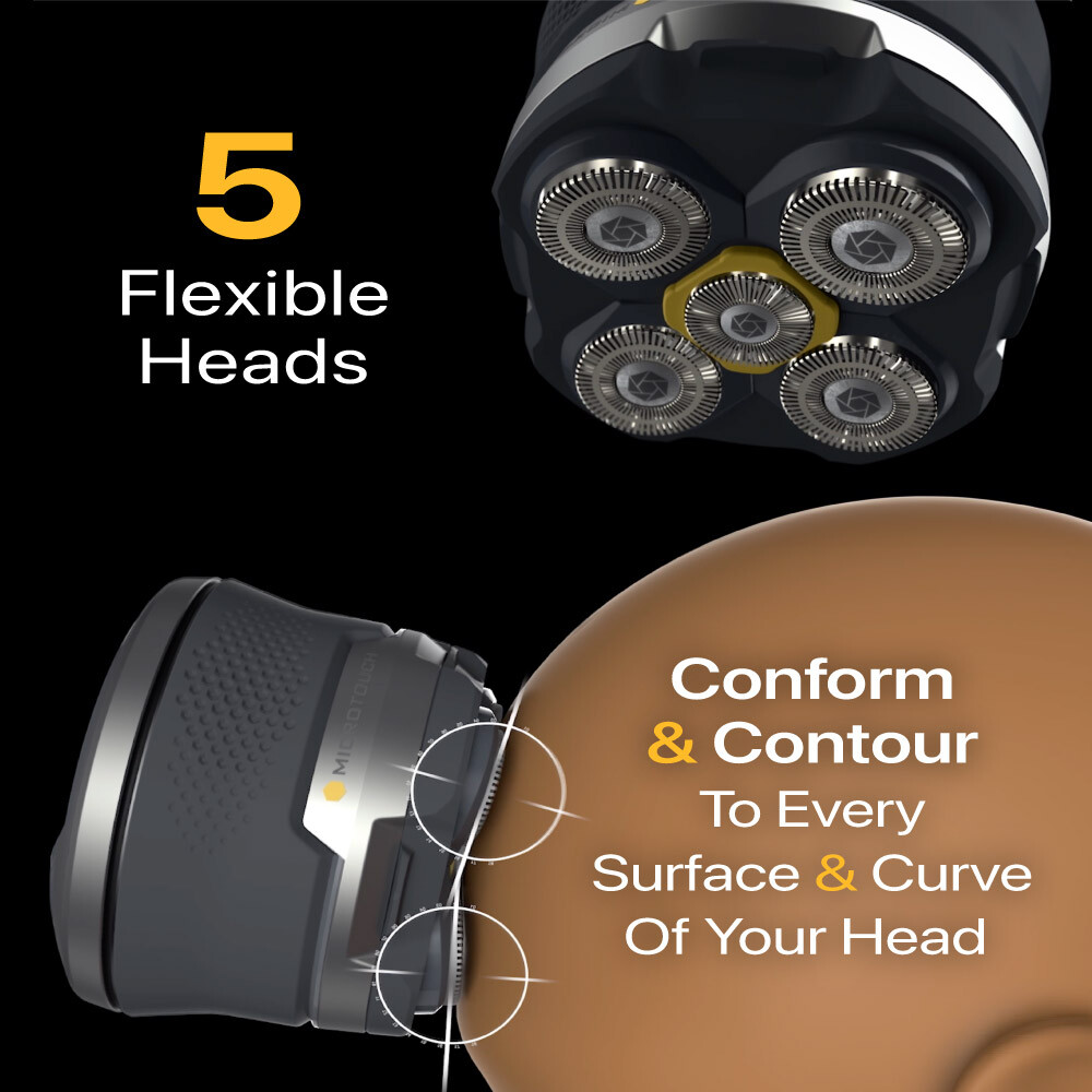 Microtouch Titanium Headshaver - Rechargeable, Cordless Head and Face ...