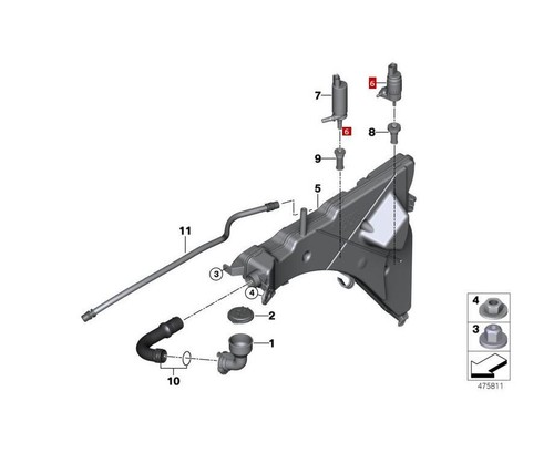 For 2014-2020 BMW Double Wash Pump OEM 7388349 ,7340766 61667317395 ...