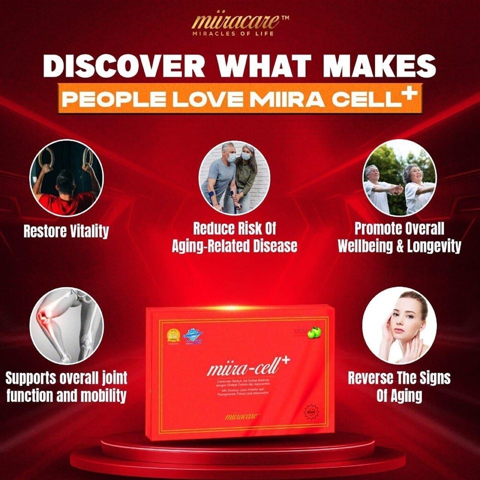 Miira-Cell+ plus Anti Aging Stem Cell Soursop (24 Sachet) Revoobit Free ...