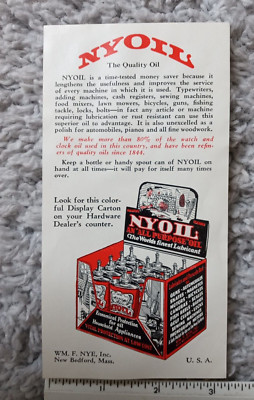 NEW BEDFORD MA NYOIL OILER OIL SPOUT CAN 1940 FLIER STORE DISPLAY ...