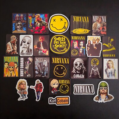 Nirvana Vinyl Stickers Kurt Cobain Alternative Grunge Rock Band Smiley ...