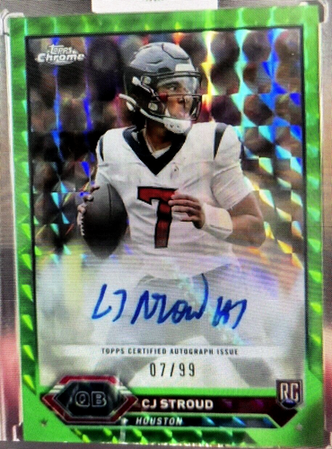 CJ STROUD 2023 TOPPS COMPOSITE CHROME GREEN GEOMETRIC ROOKIE AUTO #7/99 ...