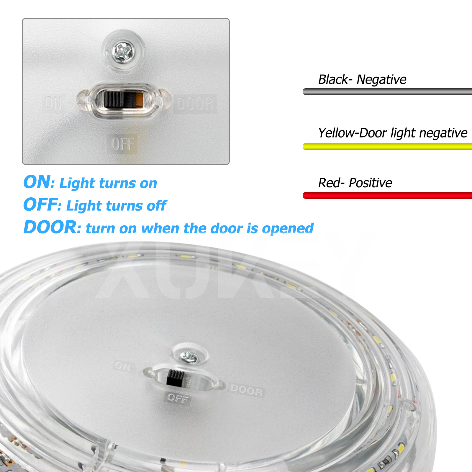 12V Cool White LED Round Ceiling Reading Light Trailer Camper RV ...