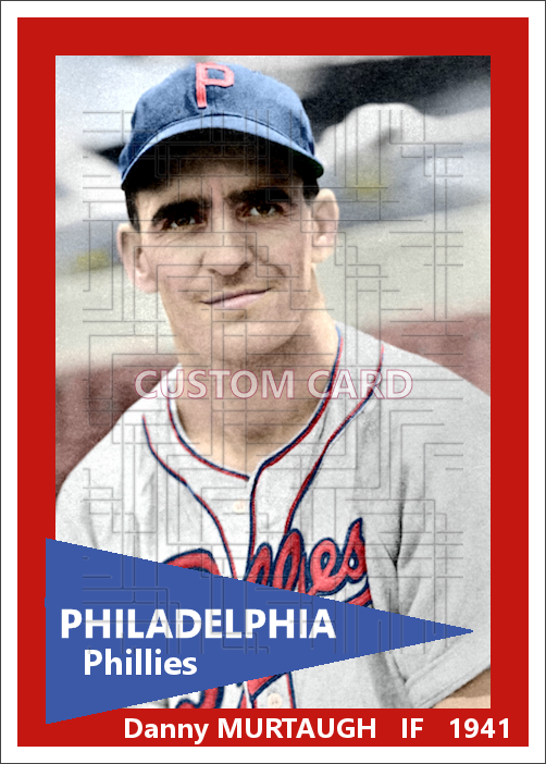 Danny Murtaugh - 1941 Philadelphia Phillies - 2.5 x 3.5 custom card ...