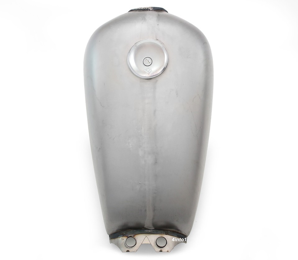 Cafe Racer Gas Tanks - Black / Raw Steel - Retro Motorcycle CHOOSE ...