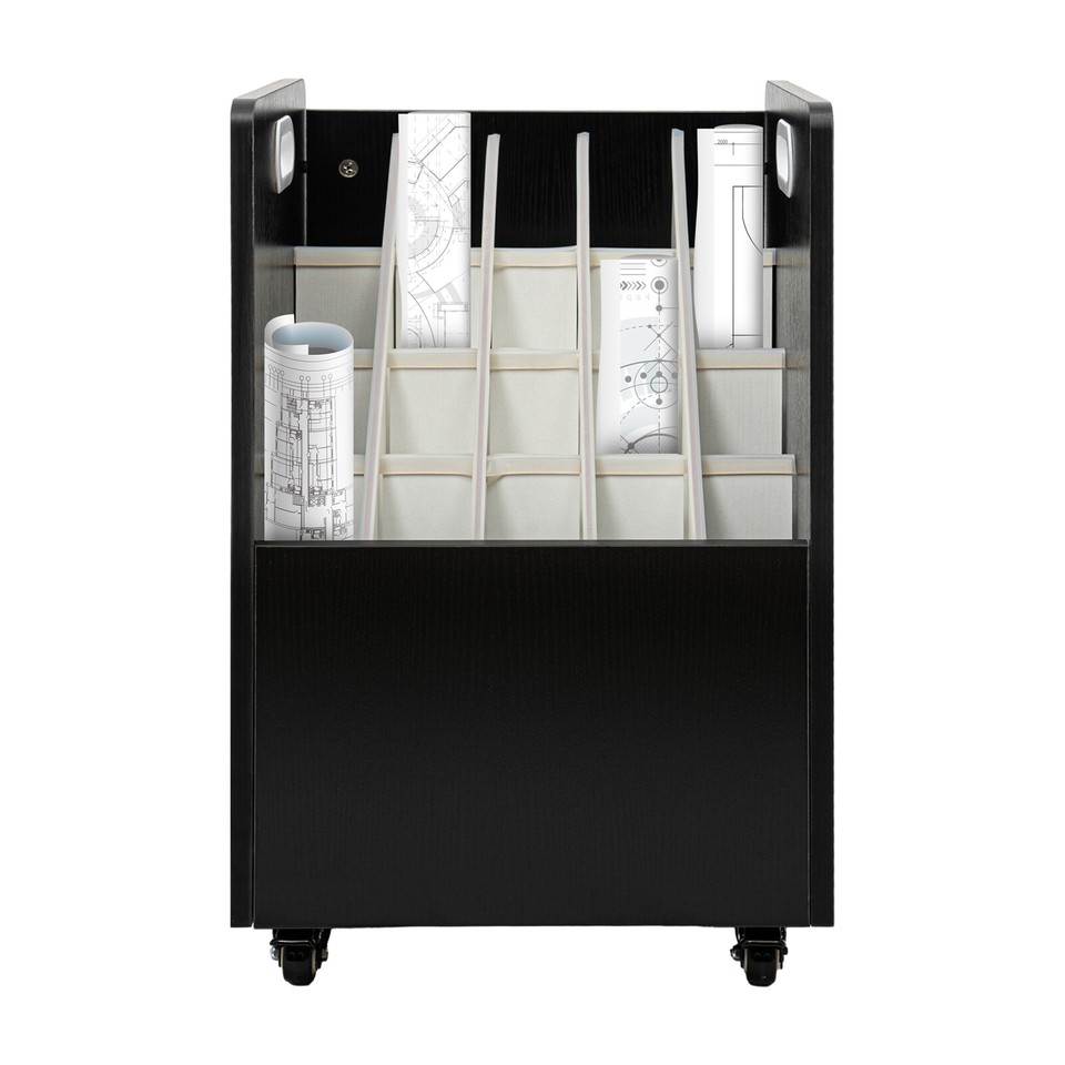 Mobile Roll File Organizer Cart, 20-Slot File Holder w/ Wheels ...