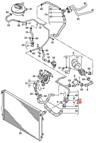 Genuine AUDI VW SKODA Coolant Hose With Quick Release Coupling ...