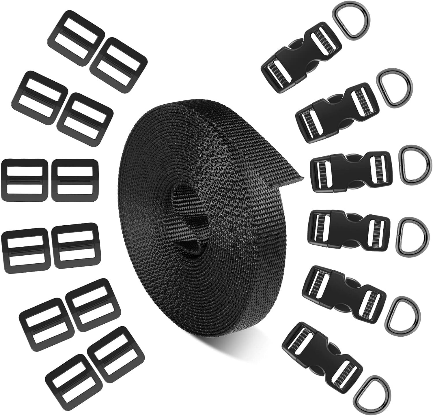 Buckle Strap Set 5/8 Inch Nylon Webbing Straps 6 Yards Quick Side ...