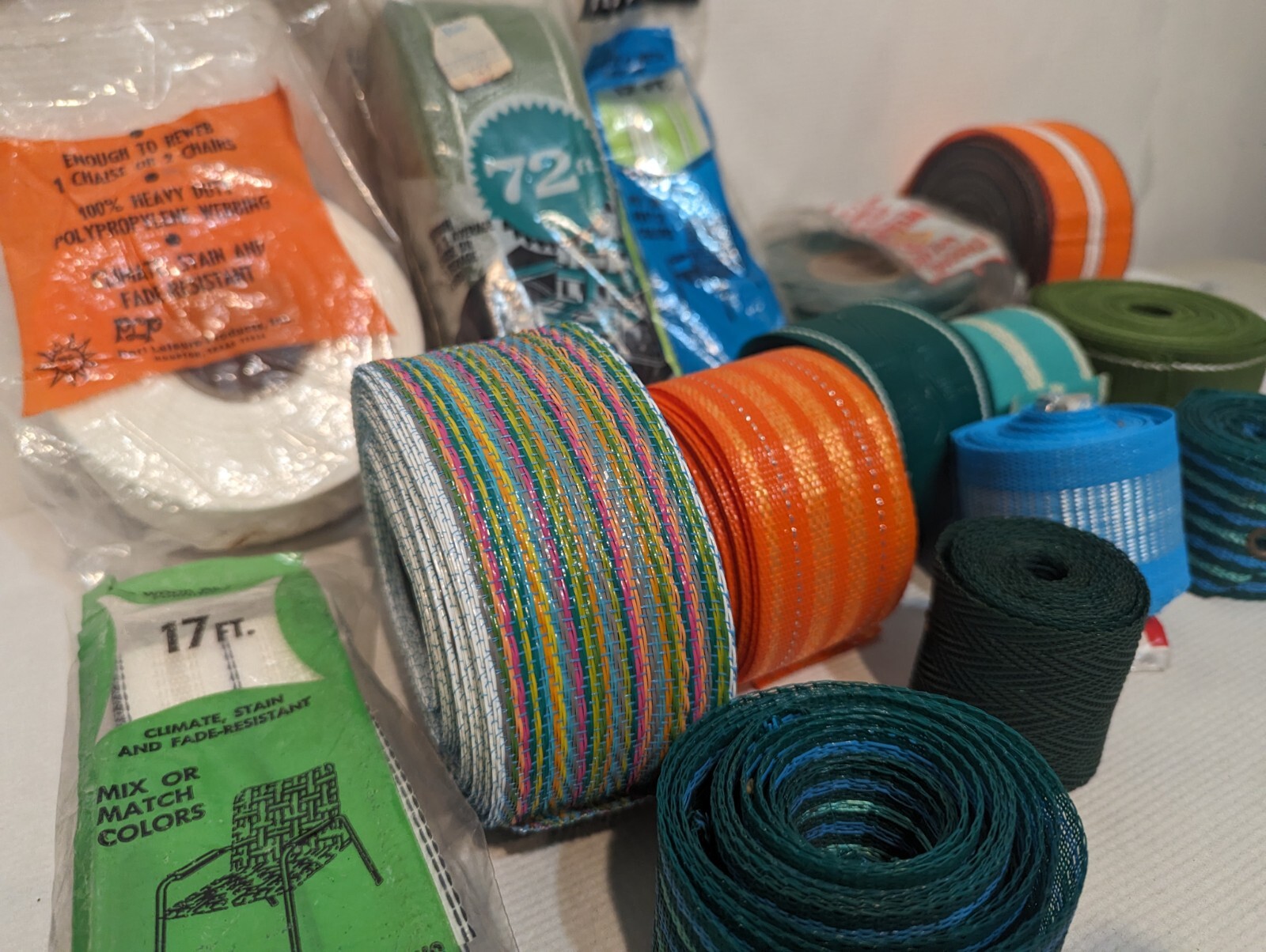 Large Lot VTG Lawn Outdoor Furniture Webbing NOS & Opened Various ...