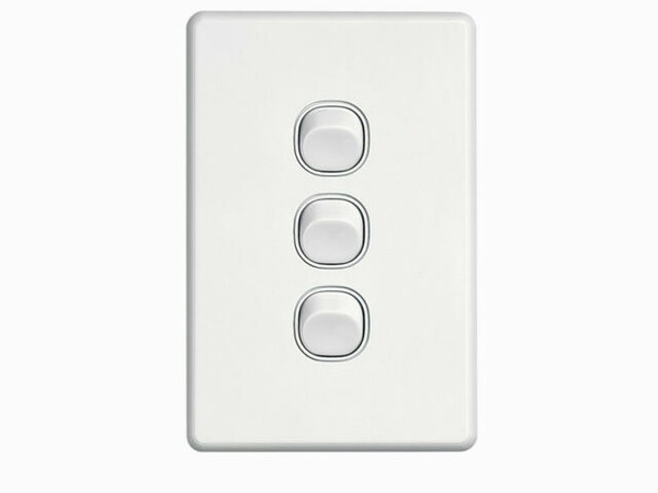 Clipsal Slimline Triple 3 Gang Light Switch 10 Amp SC2033VA White for ...