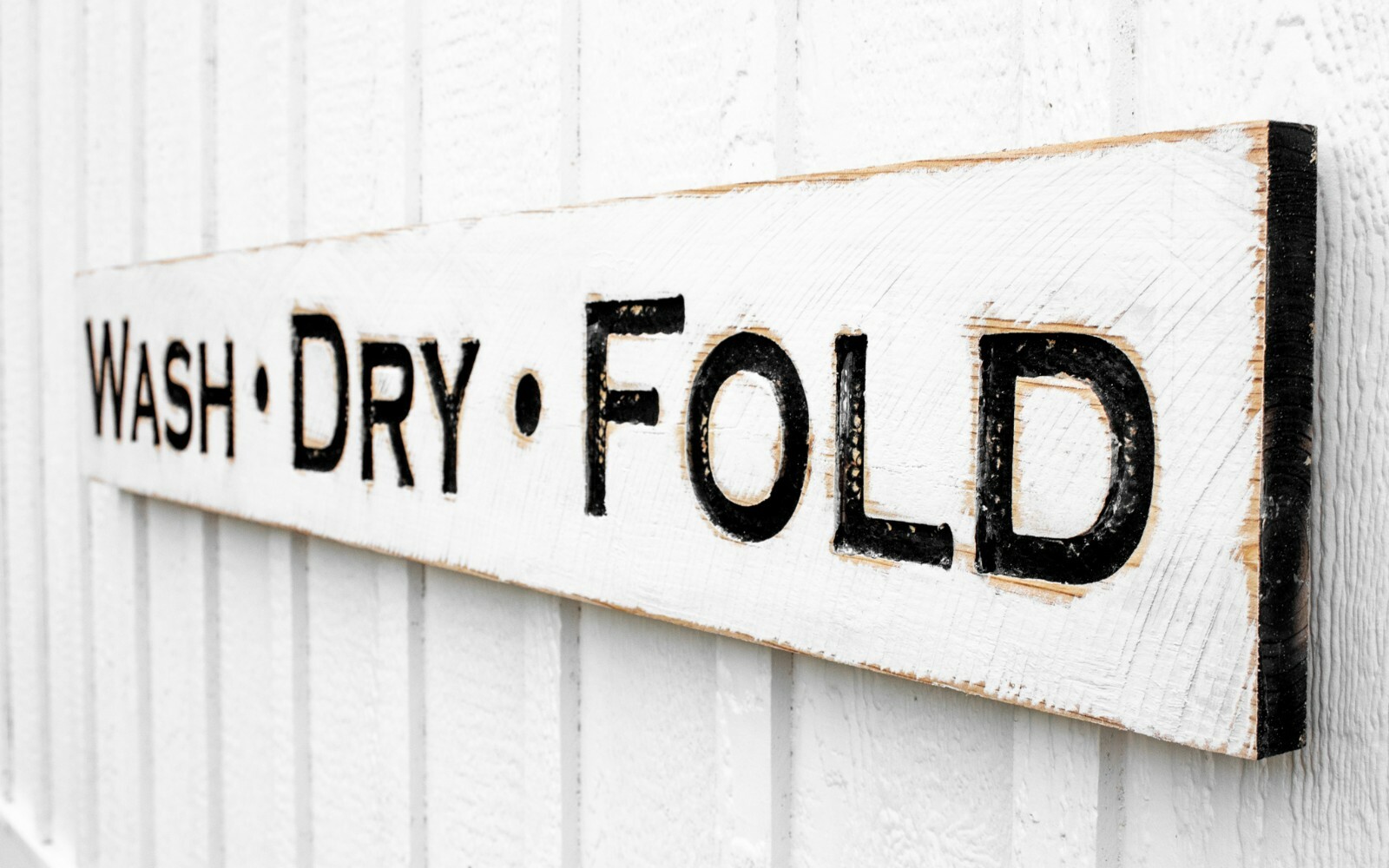 Wash Dry Fold Sign - Carved in a Solid Wood Board Rustic Distressed ...