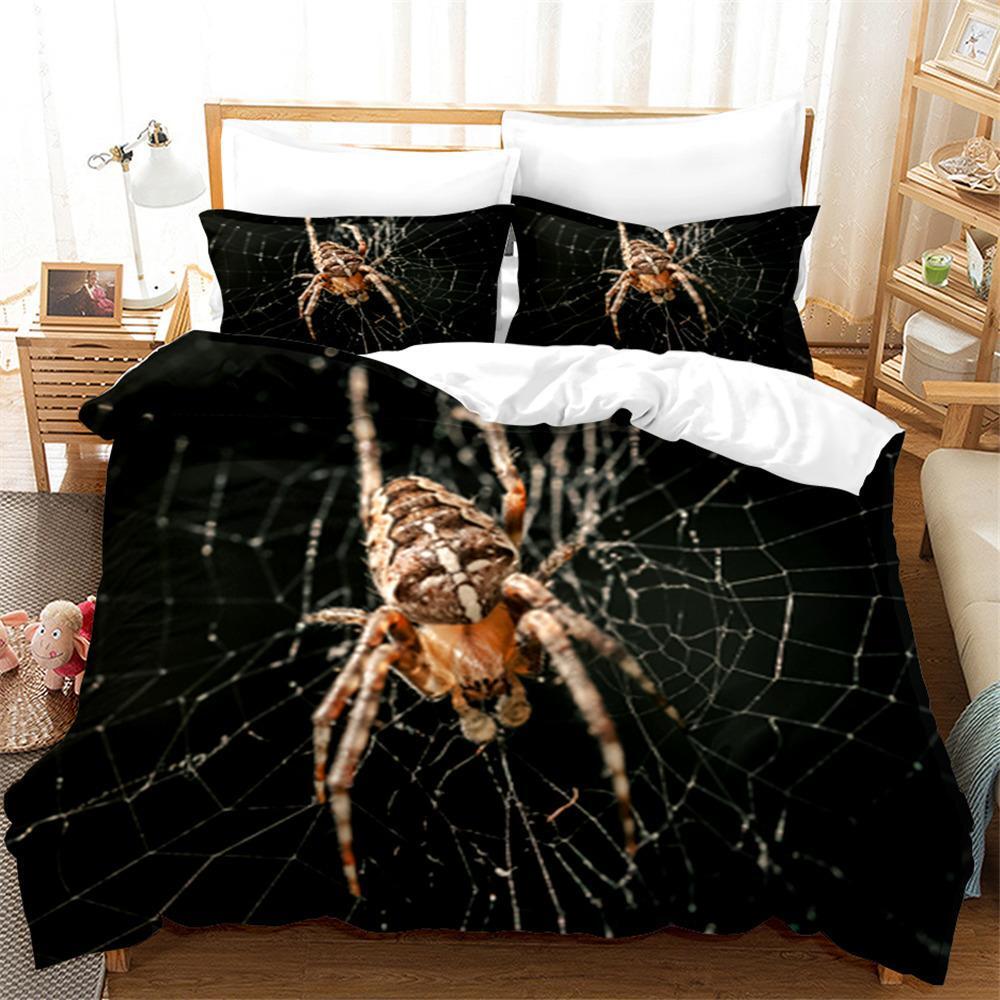 Realistic Spider Bed Set Holiday Gift Doona Quilt Duvet Cover Single ...
