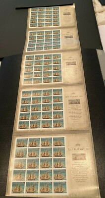 The War of 1812 USPS Stamps Full Press Sheet NDC MNH No Die Cut- 5 ...