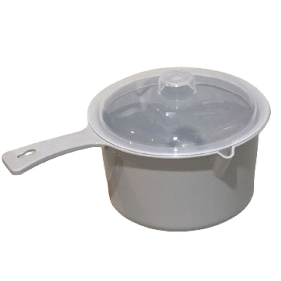 4 PACK 700ml Grey BPA FREE Plastic Microwave Pan Saucepan Pans ...