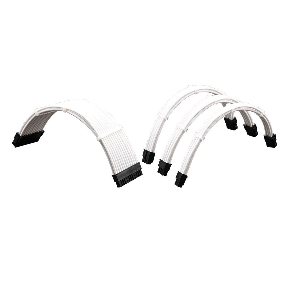 24-pin ATX Motherboard 30cm Pink Sleeved Extension + Cable Combs for ...