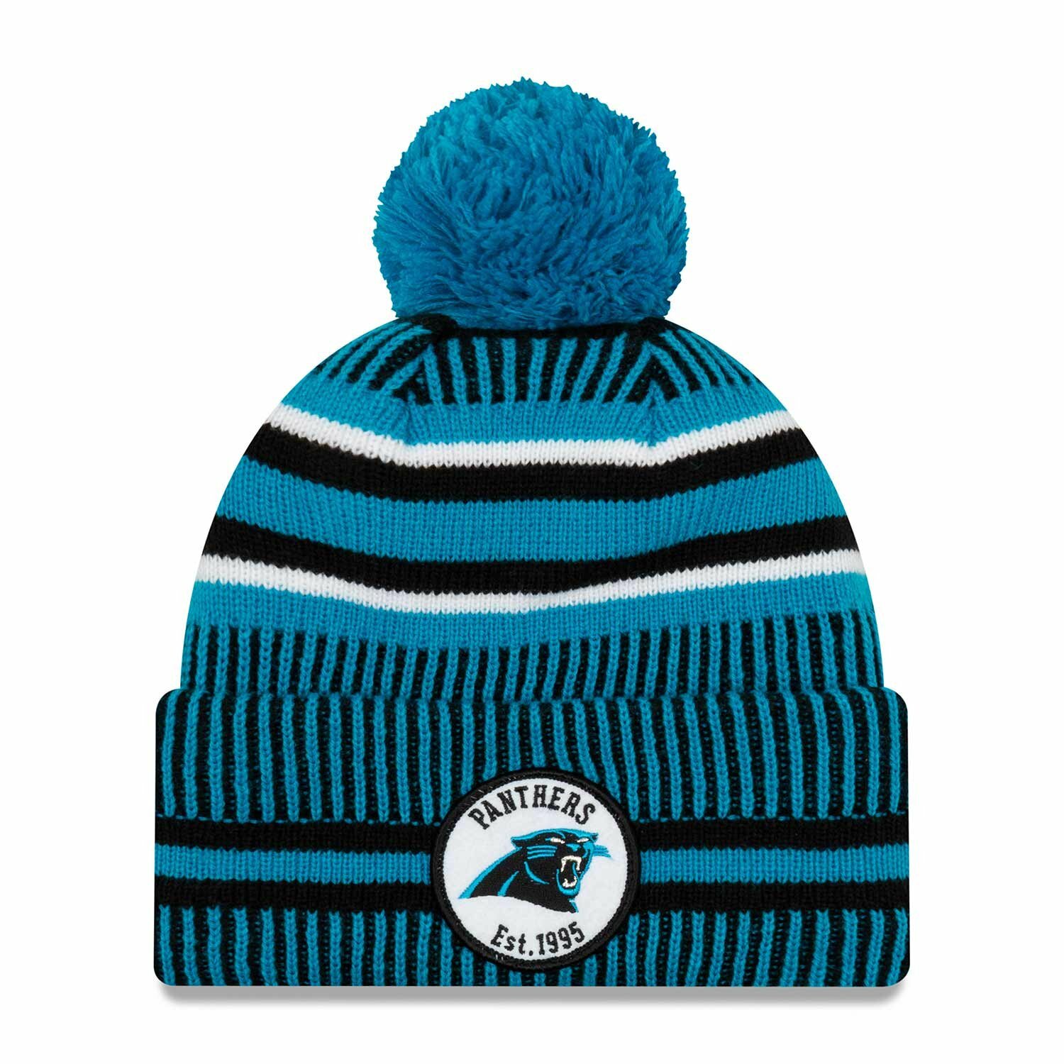 Nfl Carolina Panthers Sideline 2019 Bobble Beanie Cuffed Knit Hat ...