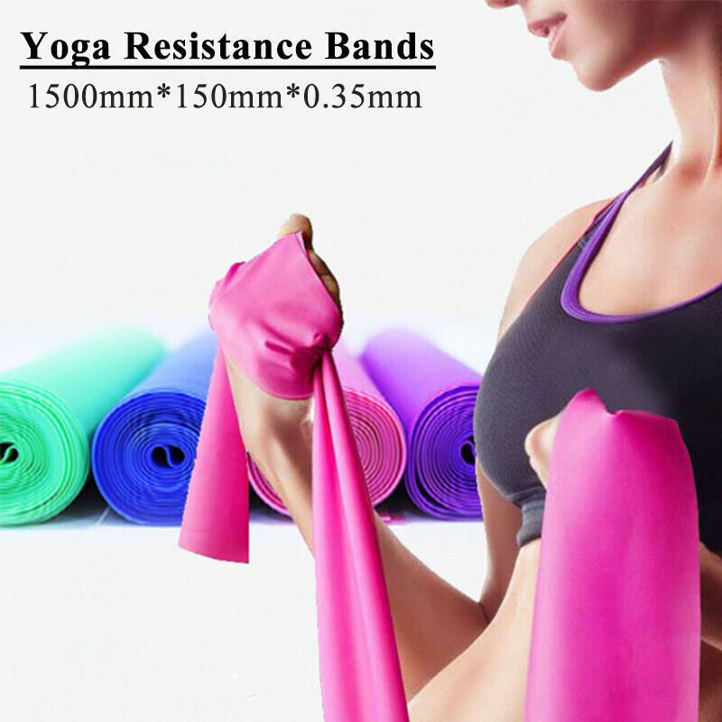 5 Feet Stretch Resistance Bands Exercise Pilates Yoga GYM Workout ...