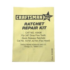 Craftsman 1/2” Ratchet Repair Kit 43447 for USA 44985 or 44975 Quick ...