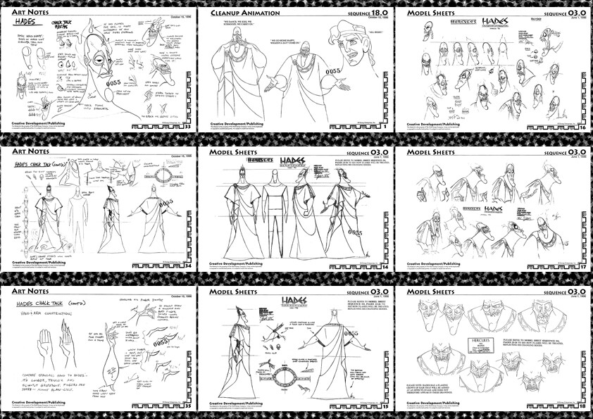 A01 Disney Hercules (1997) model sheets character guide +250 BW mds | eBay