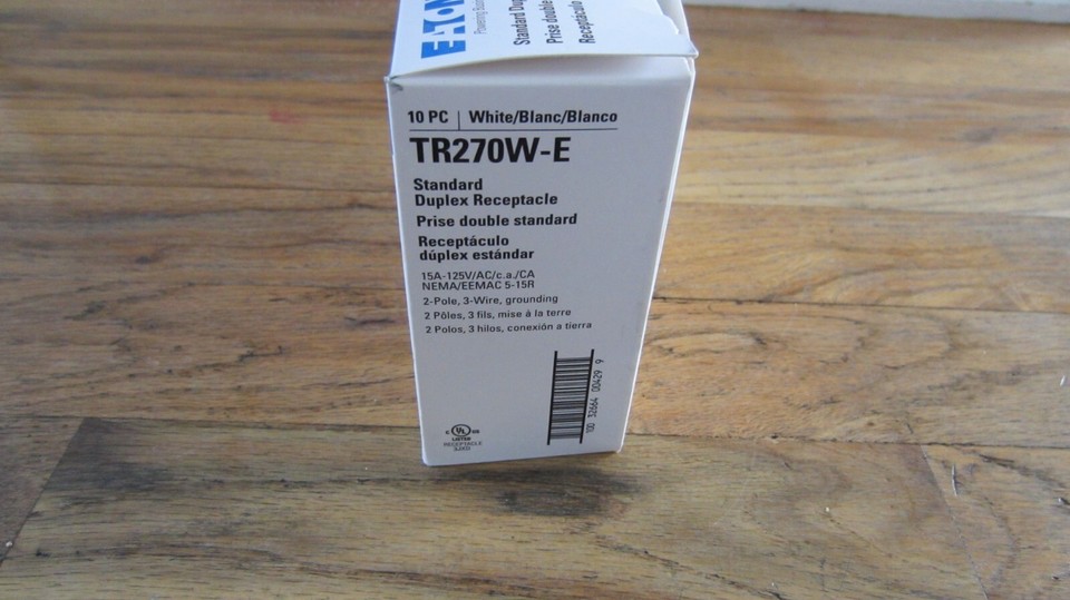 Eaton 10-Pack Tamper Resistant Duplex Receptacles TR270W E (White) | eBay