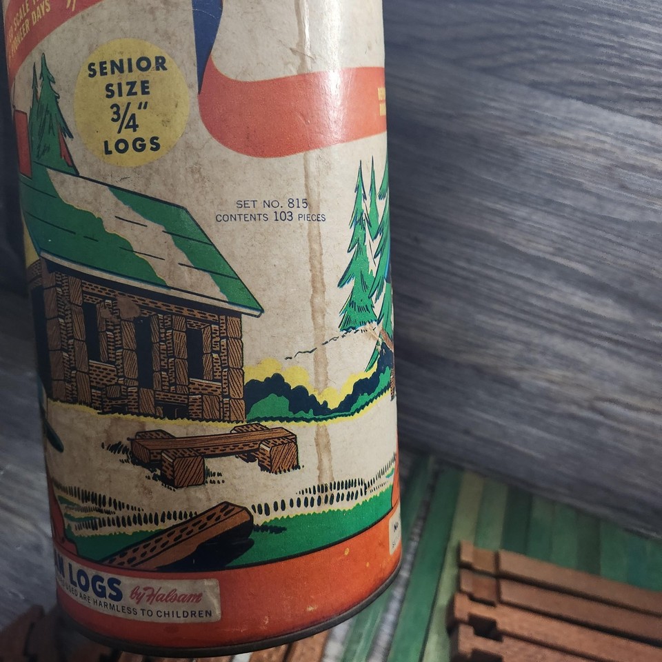 Vintage American Logs Set No. 815 Senior Size 3/4" 103 Pcs Halasam USA ...