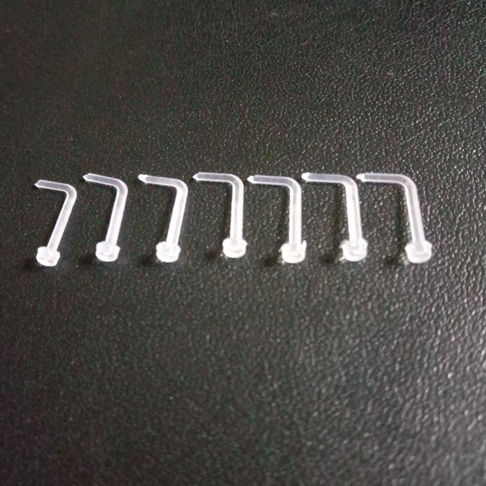 60 Pcs Medical Clear Acrylic Nose Invisible Nose S Bent Straight Shapes ...