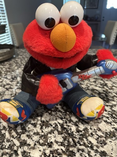 Vintage 1998 TYCO Rock N' Roll Elmo W/Gutair & Leather Jacket ...