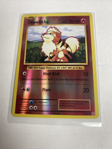 Growlithe 17/108 NM Near Mint XY Evolution Reverse Holofoil Holo ...