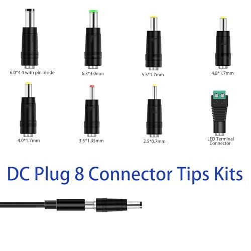 Universal DC Plugs Barrel connectors Power Adapter Plug 5.5mm x 2.1mm ...