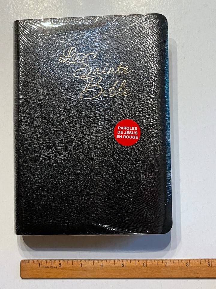 French Bible LARGE PRINT, Segond 1910 Bonded Leather Thumb Index, Red ...