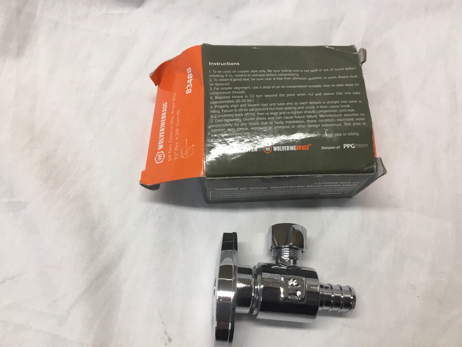 Wolverine Brass Ceramic Disk Quarter Turn Stops Valve 83488 1/2” PE/8 ...