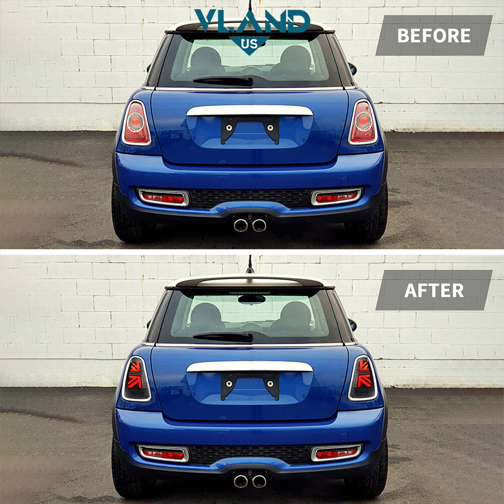 VLAND BLACK CLEAR FULL LED Tail Lights For 2007-2015 Mini Cooper R56 ...