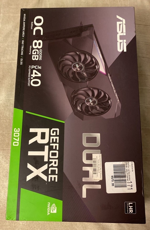 Asus Dual Series GeForce RTX 3070 8GB GDDR6 Graphics Card **Box Only ...