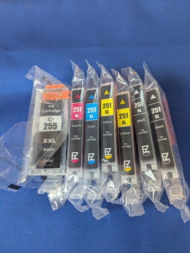 Canon Pixma Printer Ink C255 XXL Black 251 XL Black 251 XL Yellow Cyan ...