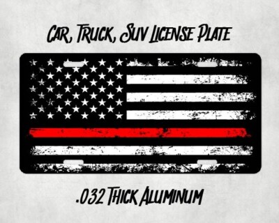 Red Lives matter Firefighter Flag Metal Vanity License Plate car truck tag | eBay