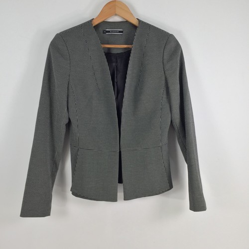 Basque womens blazer jacket size 6 black polka dot long sleeve Vneck ...