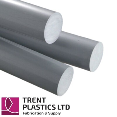 Grey PVC Rod - Round Bar Cut to Size UPVC Plastic fire-resistant Billet ...