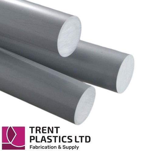 Grey PVC Rod - Round Bar Cut to Size UPVC Plastic fire-resistant Billet ...