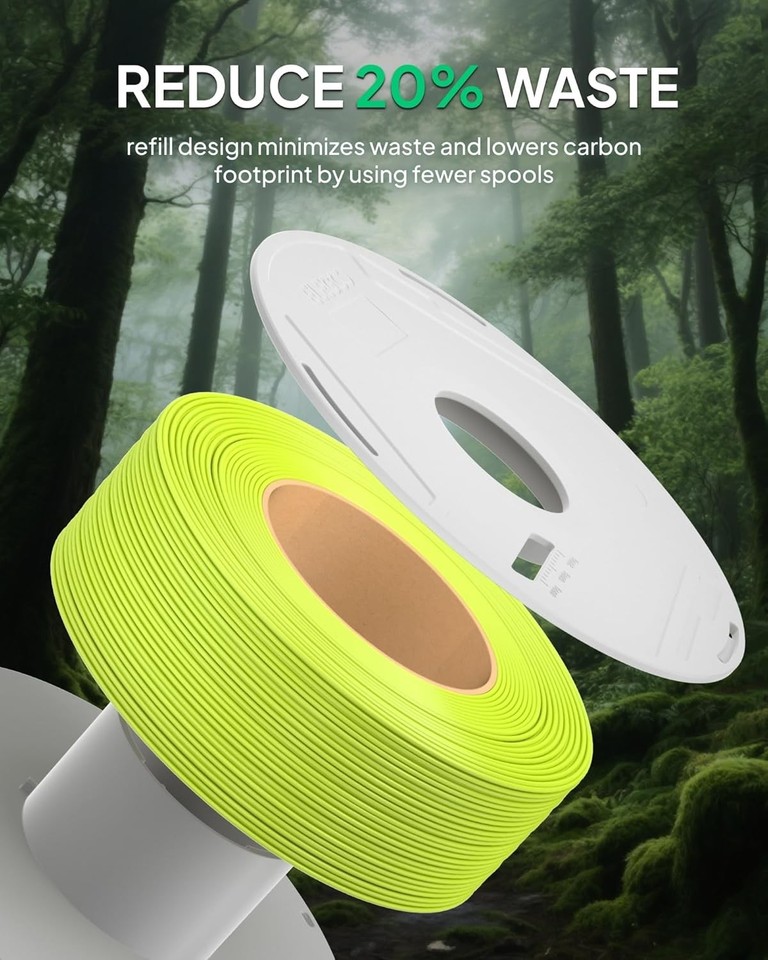 PLA Basic Refill Filament 1.75mm Bundle 4KG, 3D Printer Filament No ...