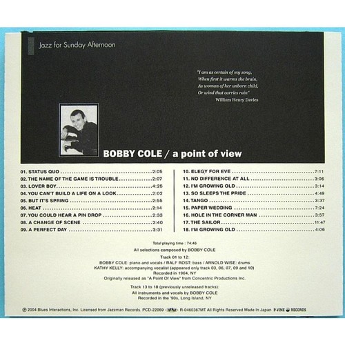 Used Bobby Cole / A Point Of View Cd | eBay