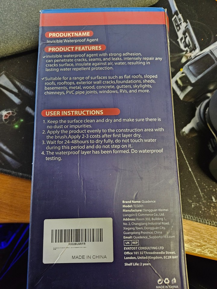 Quadence Invisible Waterproof Coating, Transparent leak repair twin ...