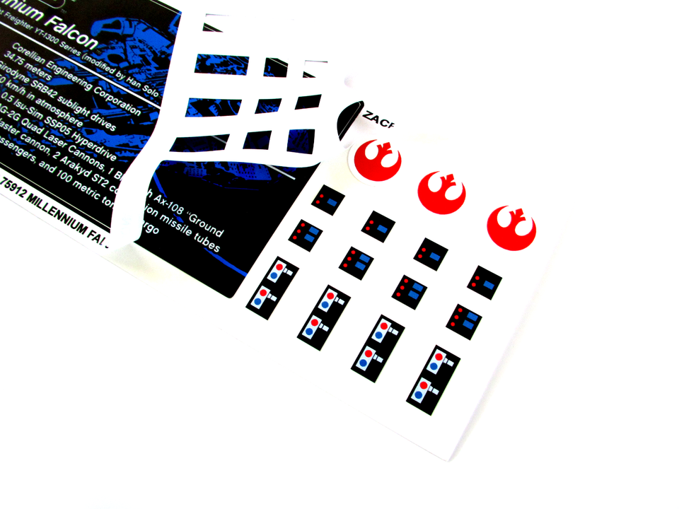 Custom stickers for Set 75192 10179 Millennium falcon ,models, toys ...