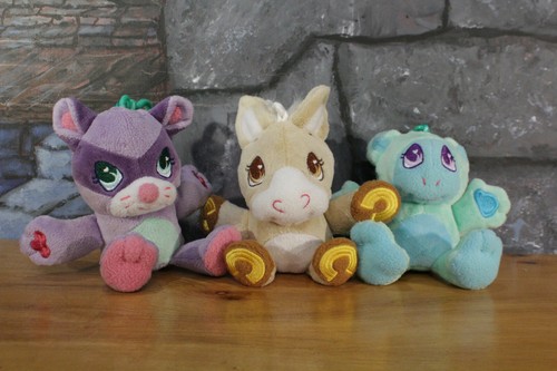 Wuggle Pets lot of 3 Plush Keychain clip Stuffed Animal Horse Rccoon ...