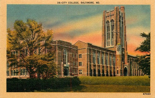 Postcard Baltimore City College Linen Unposted | eBay