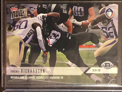 2019 Topps Now AAF #42 Trent Richardson Birmingham Iron | eBay