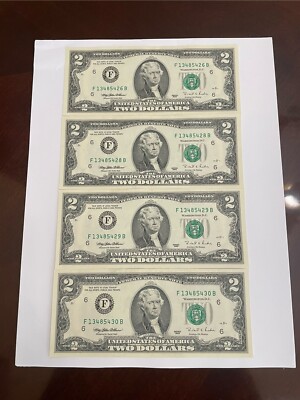 Four CRISP Circulated 2 Dollar Bill Notes 1995 Low Numbers | eBay